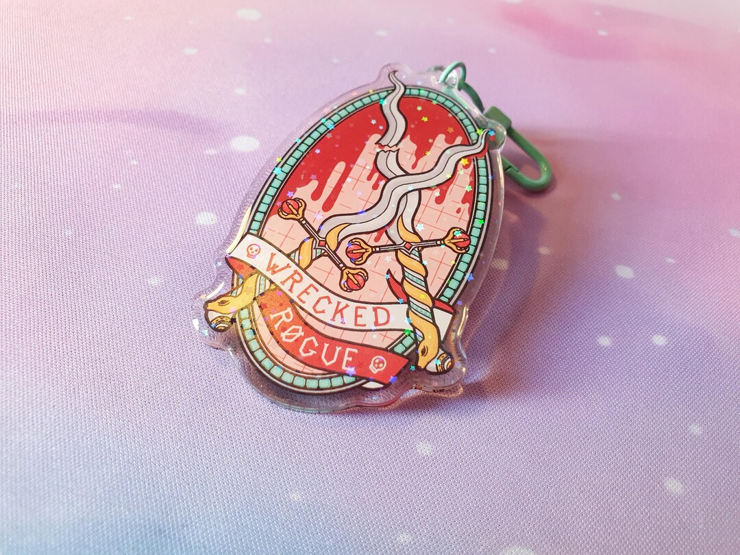 Wrecked Rogue Illustration Keychain, Dnd Class Charm - Etsy