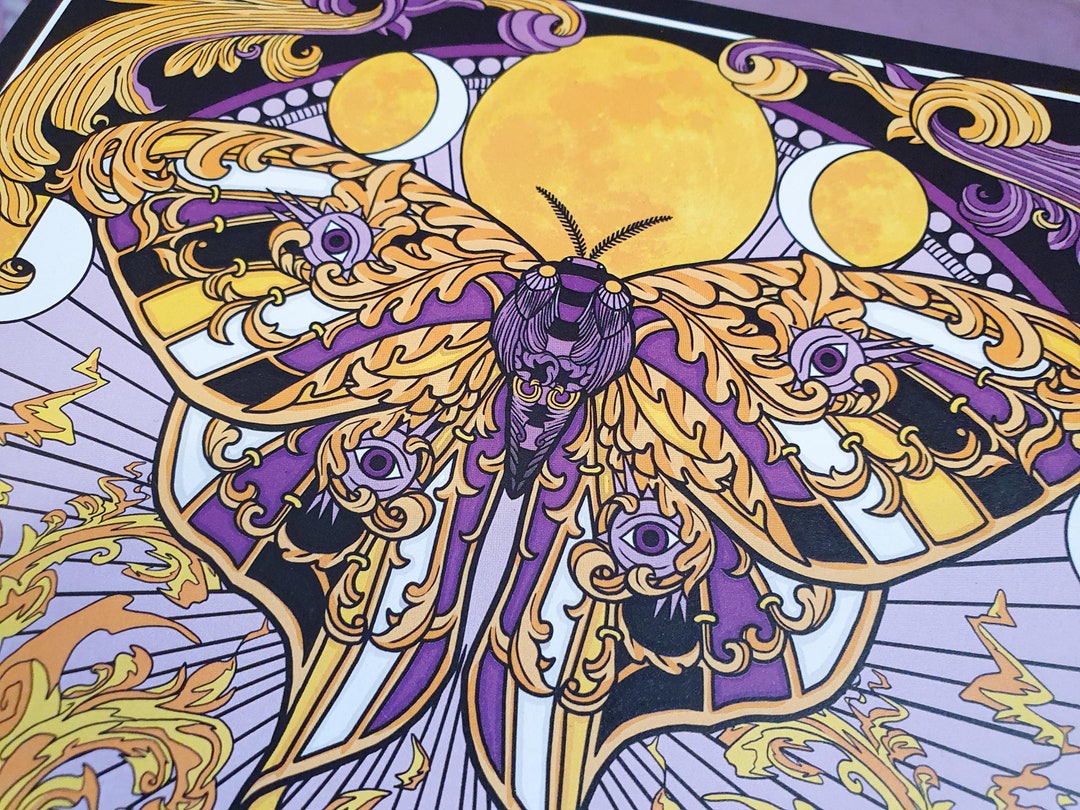 Luna Moth Nonbinary Pride Art Print: Rainbow Enby Decor - Etsy