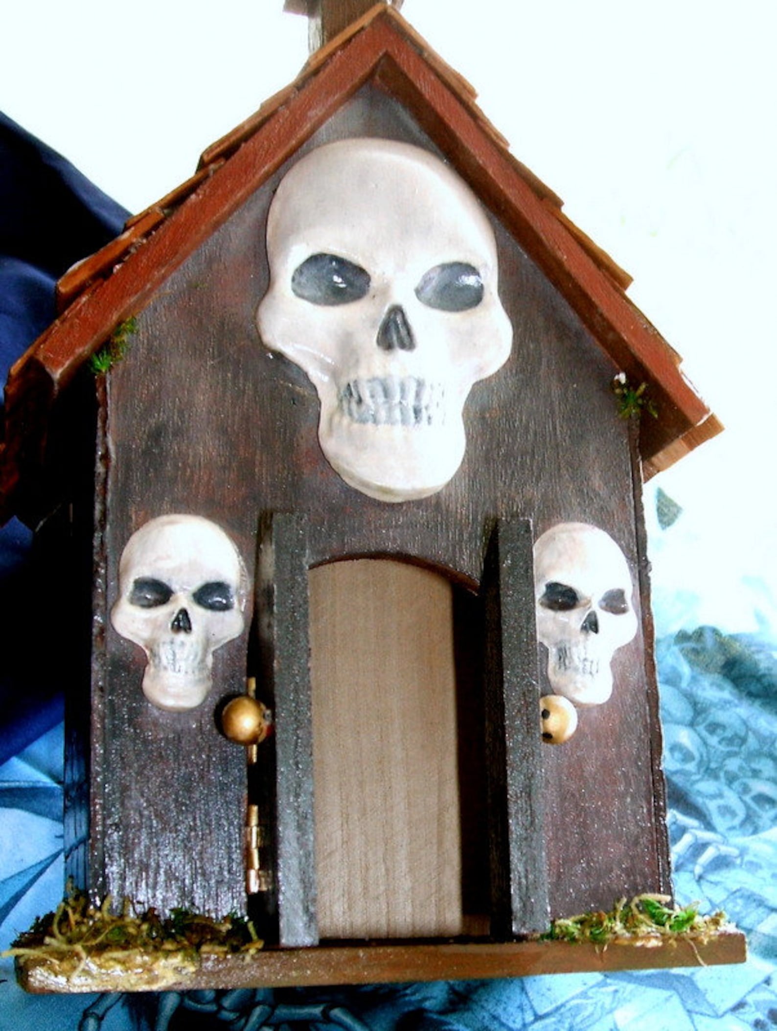 Halloween Skull Mausoleum Crypt Wood Church Hinged Doors - Etsy