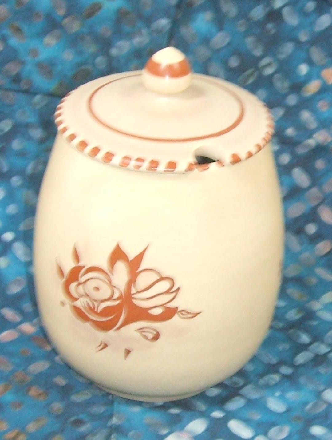 VTG Poole Pottery Jam Jar Hand Painted Traditional British Design Honey ...