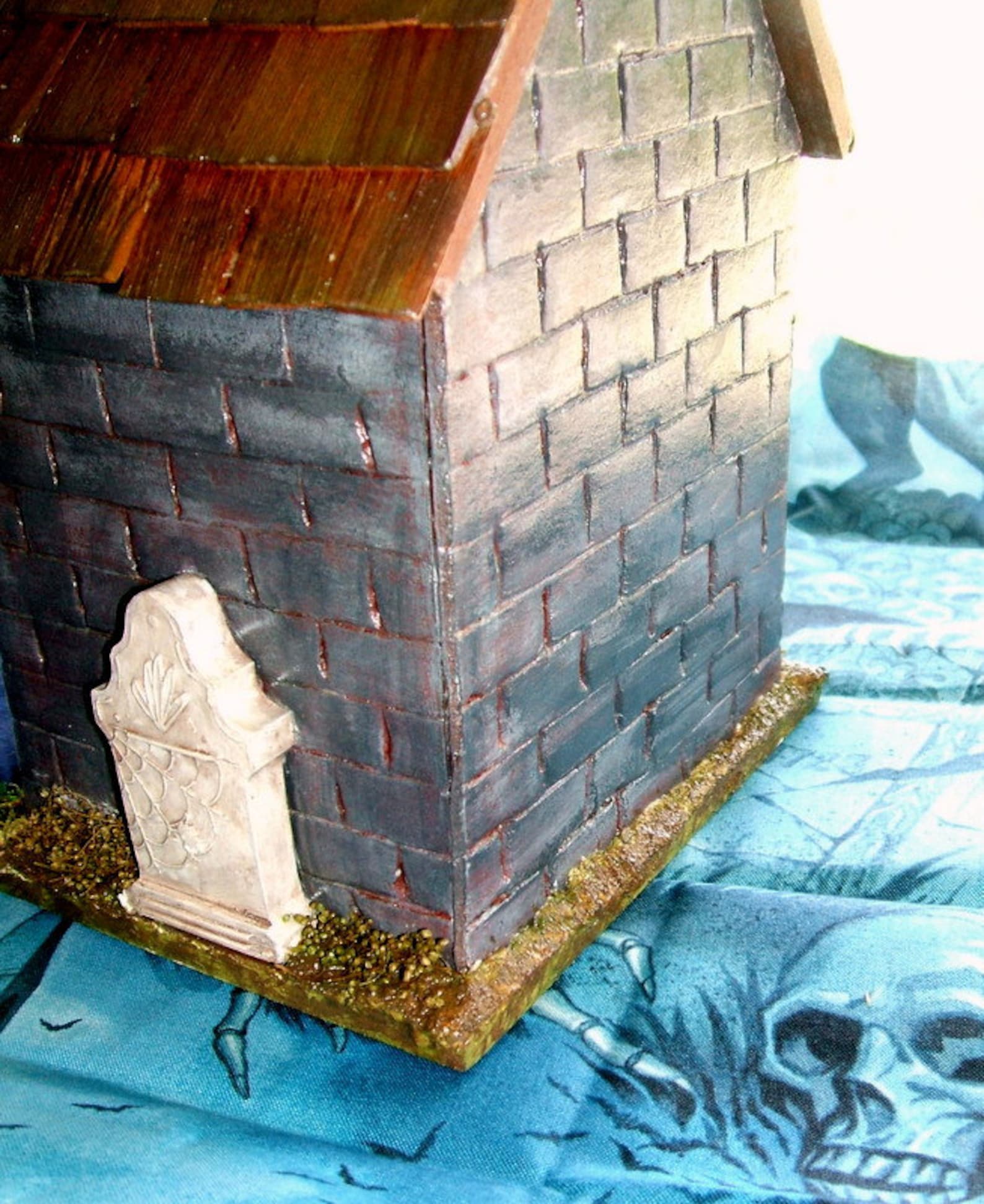 Halloween Skull Mausoleum Crypt Wood Church Hinged Doors - Etsy