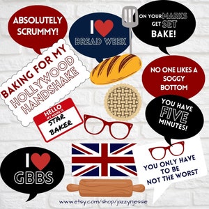 Photobooth Props Inspired by the Great British Baking Show - Etsy