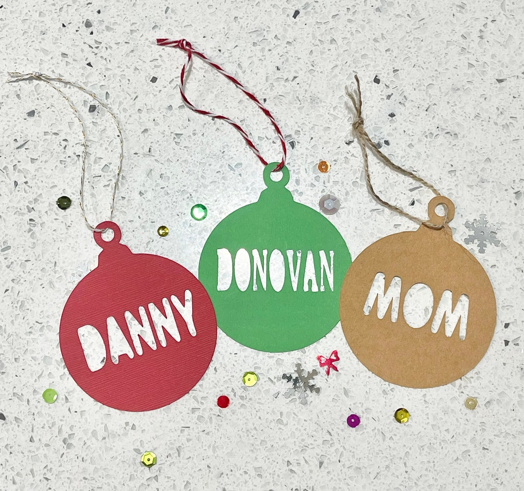 Custom Christmas Ornament Gift Tags Set of 6 Personalized - Etsy