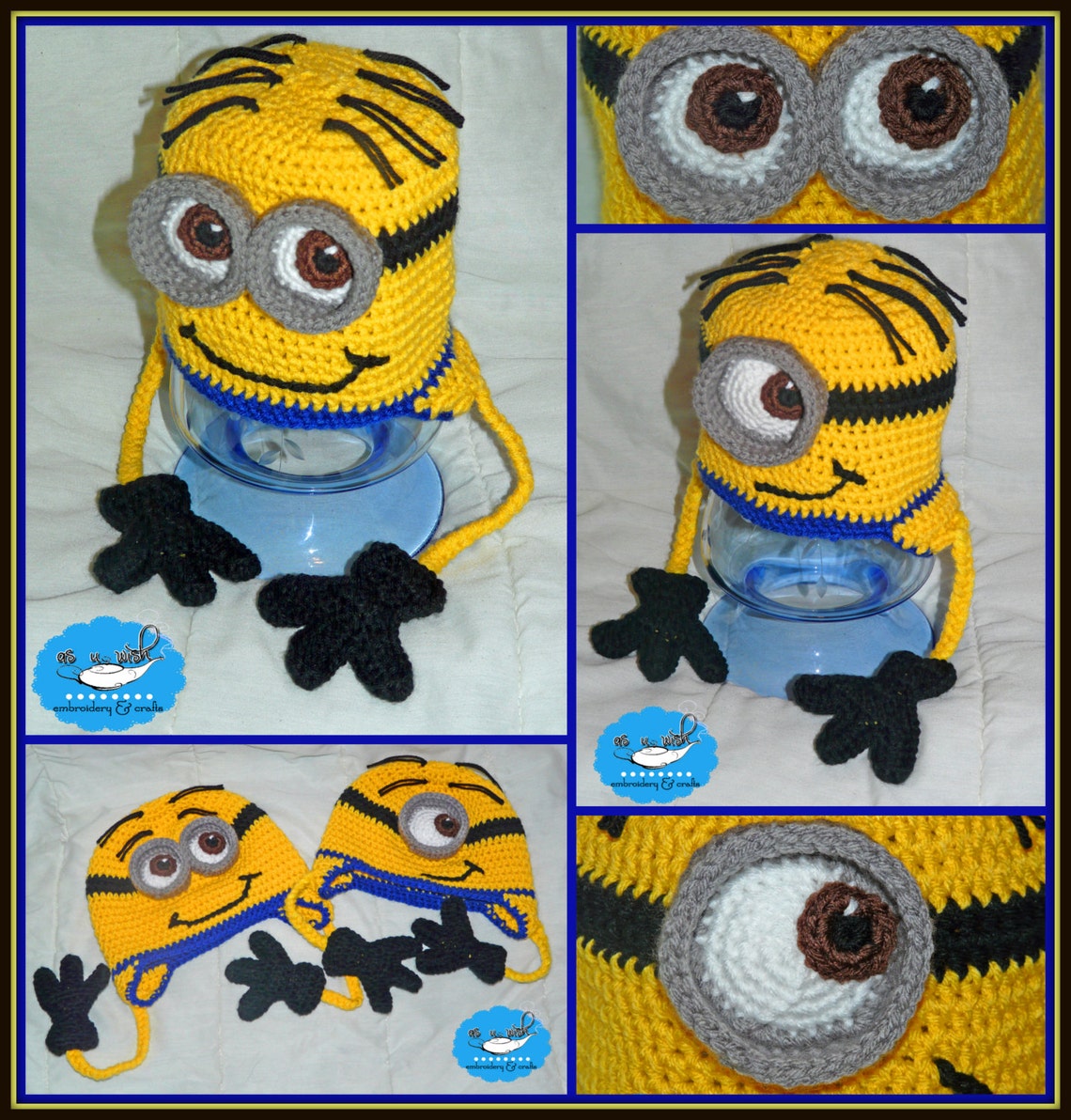 3-D Minion Ear Flap Hat Pattern - Etsy