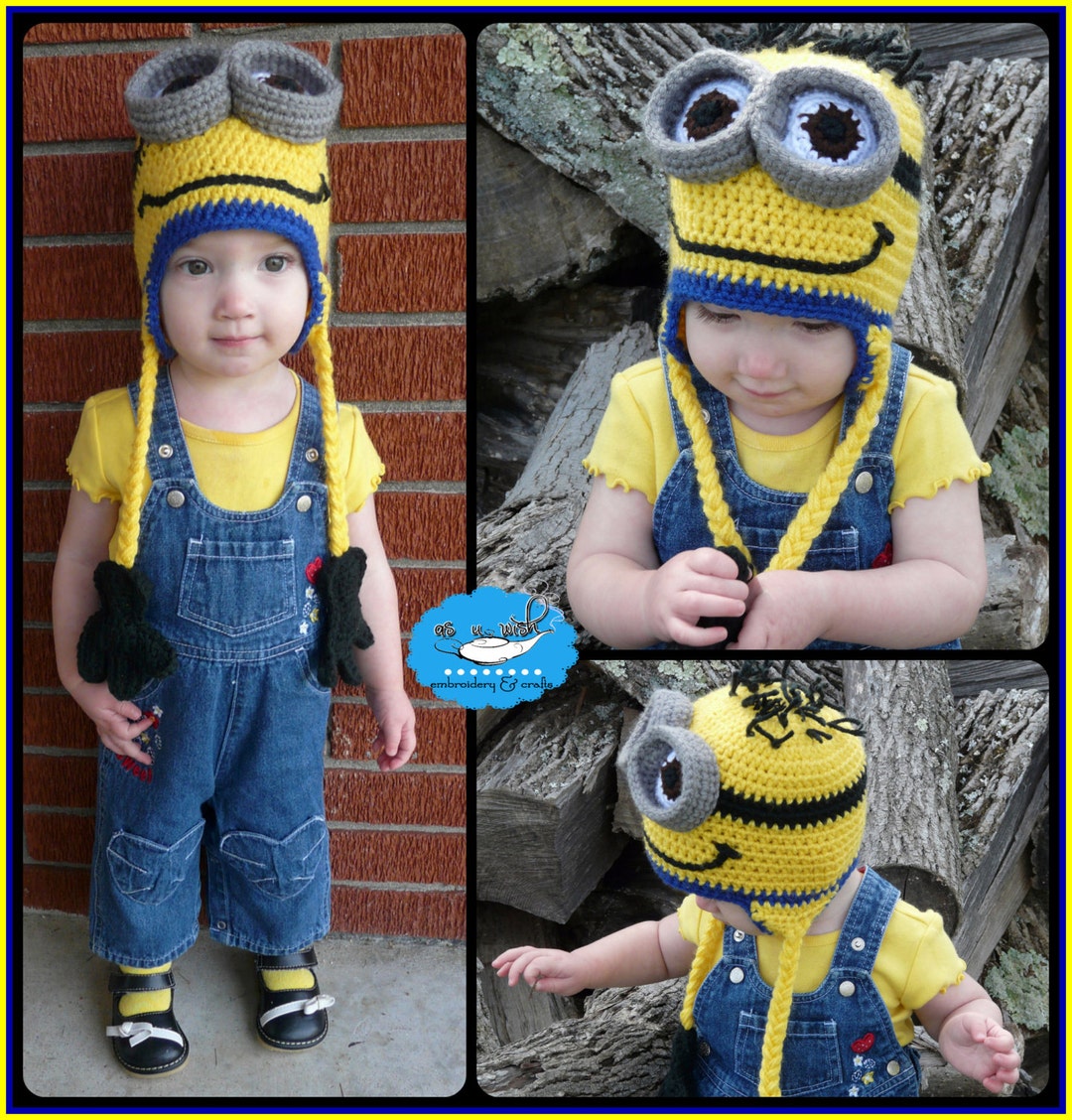 3-D Minion Ear Flap Hat Pattern - Etsy