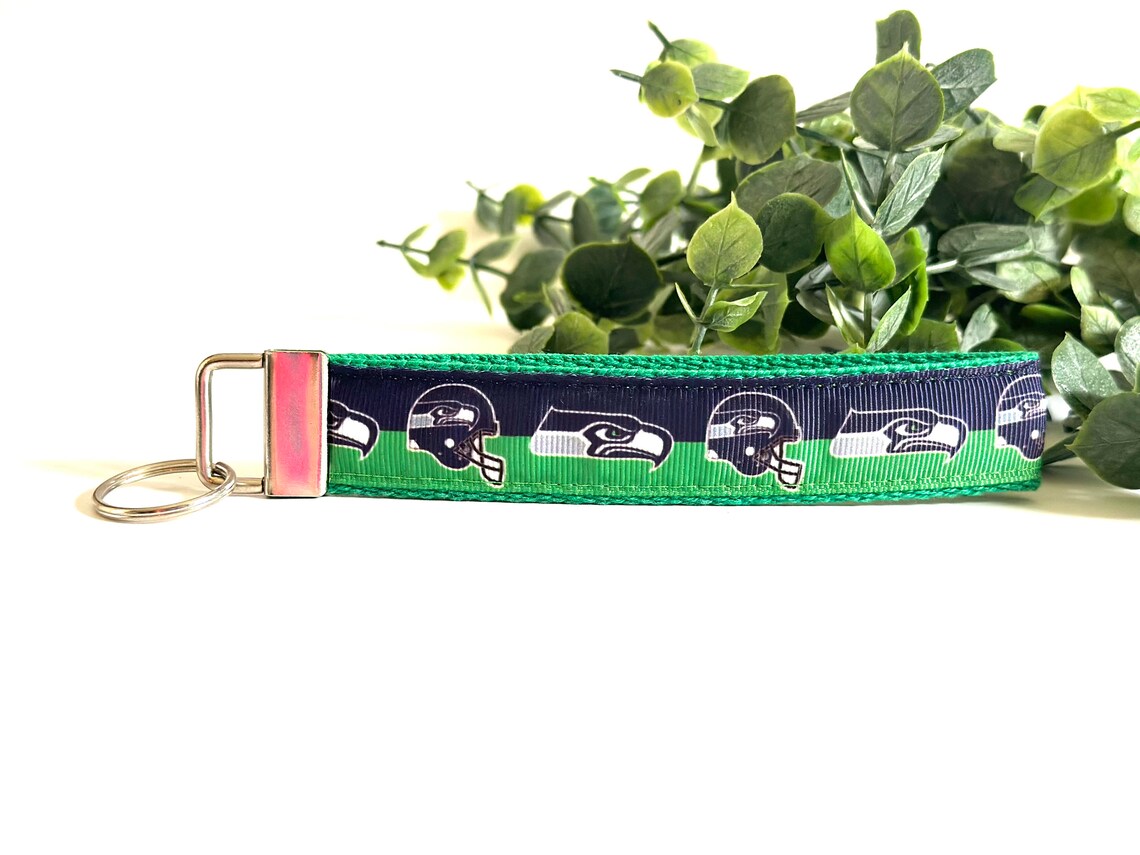 Seattle Seahawks Key Fob, Fabric Key Chain, Key Wristlet - Etsy
