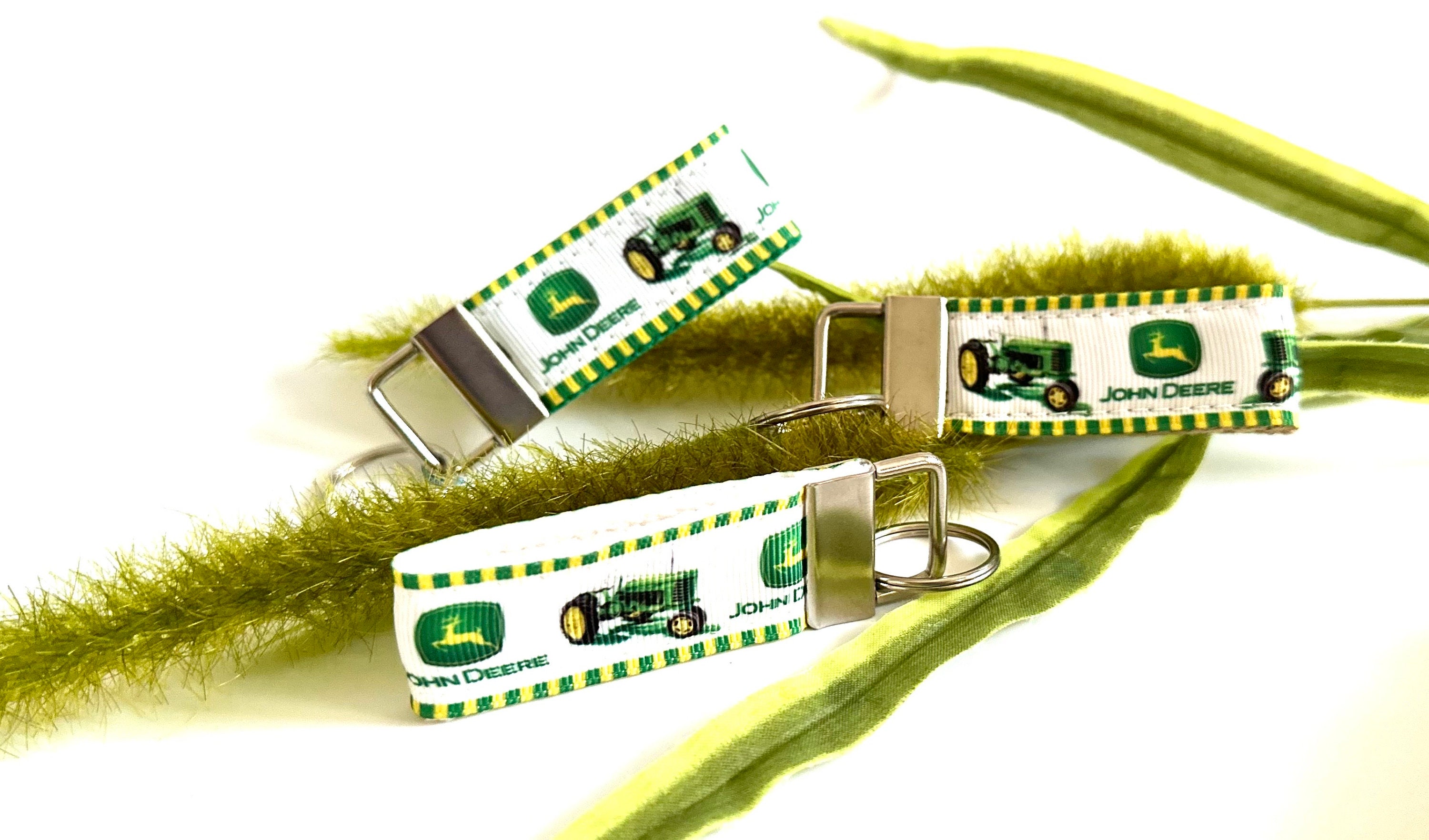 John Deere Tractor Key Fob, Fabric Keychain, Key Wristlet - Etsy