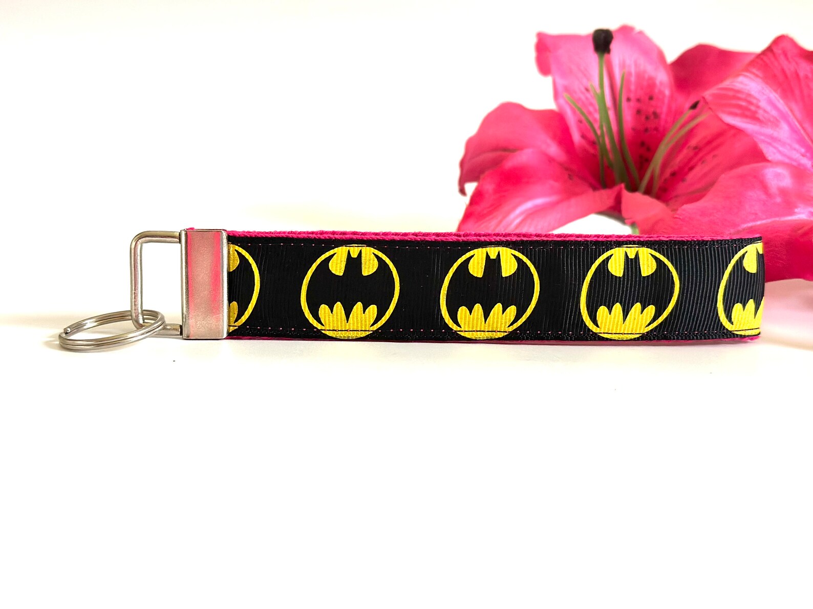 Batman, Superhero Key Fob, Fabric Key Chain, Key Wristlet - Etsy