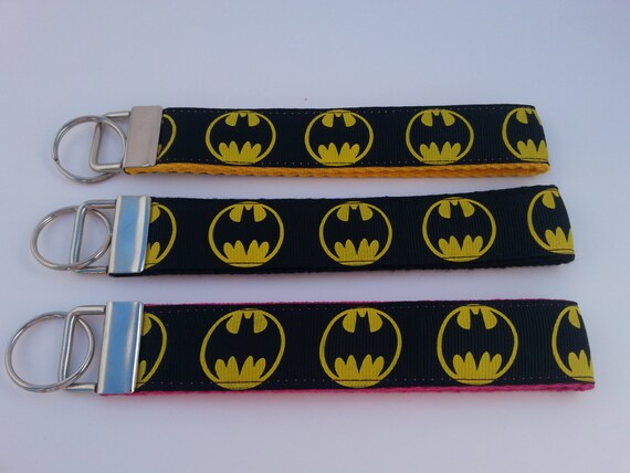 Batman superhero key fob fabric key chain key wristlet | Etsy