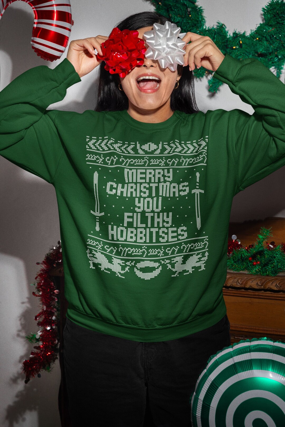 Ya Filthy Hobbitses Merry Christmas Funny Xmas Elf Costume Humor Party ...