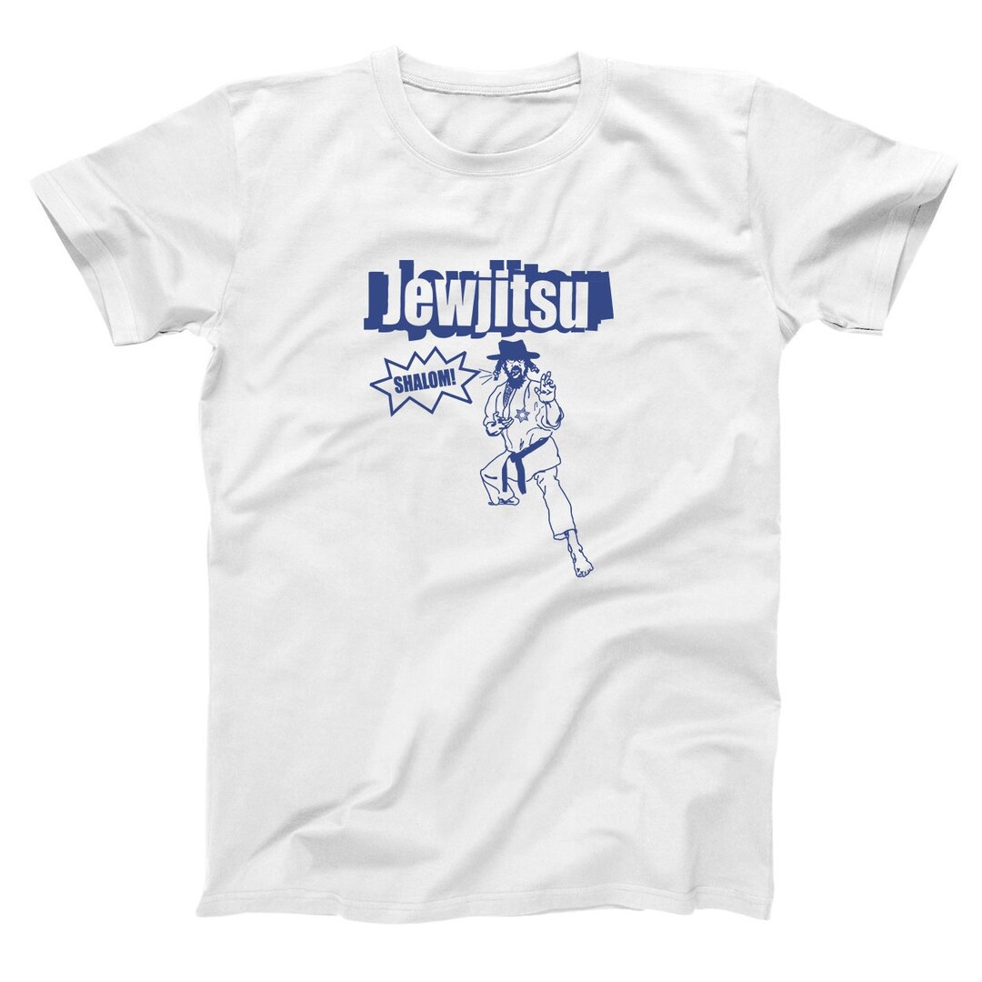 Jewjitsu Funny Jewish Karate Rabbi Retro Humor Tee XS-6X Soft Blend ...