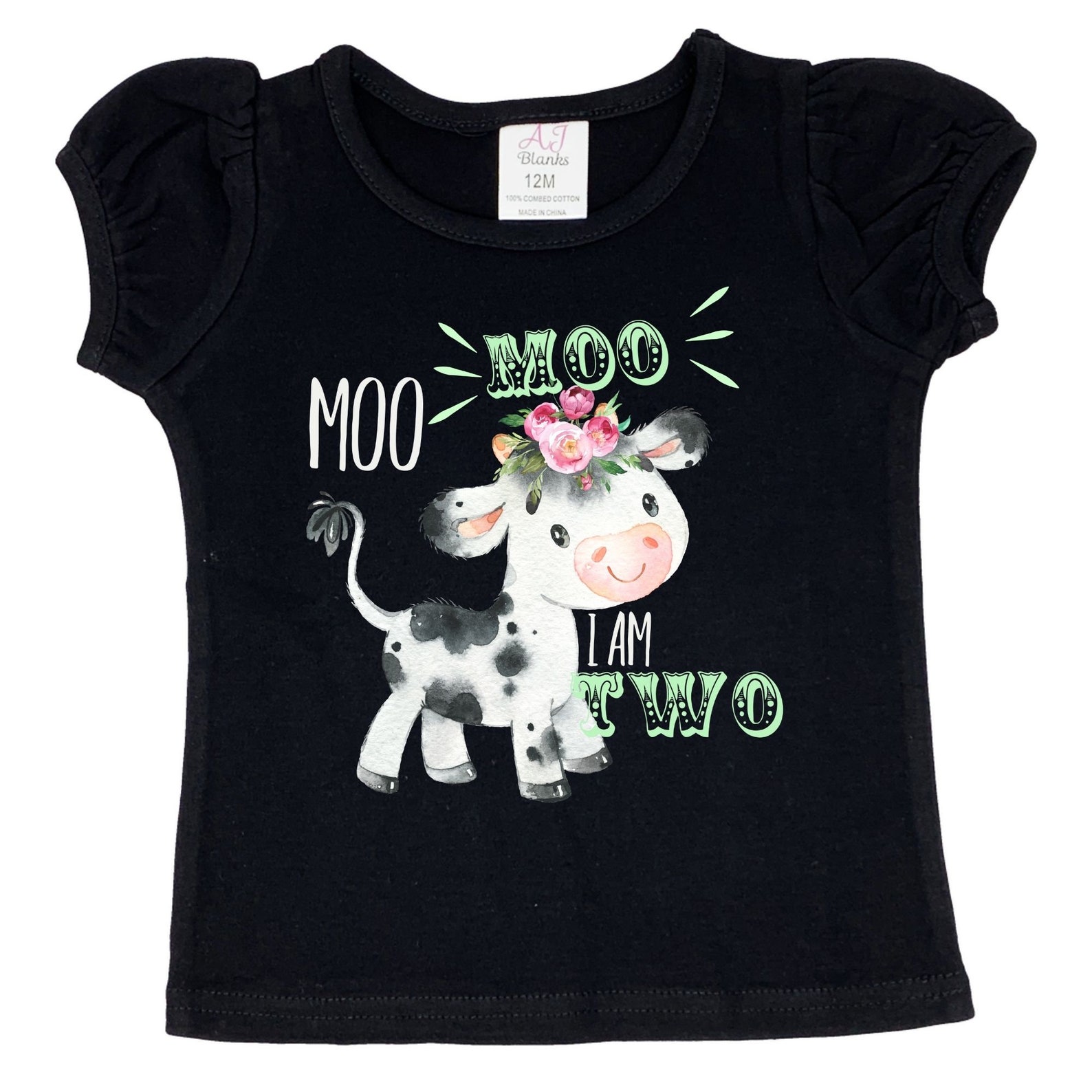 MOO MOO I am TWO Girls Birthday Shirt Farm Birthday shirt | Etsy