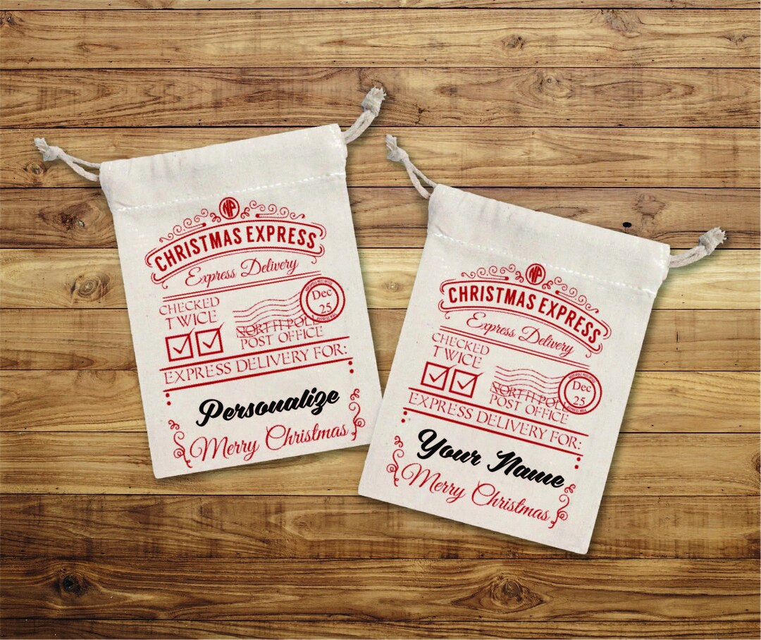 SPECIAL DELIVERY CHRISTMAS Mail Gift Bag / Sack , Mini Santa / Elf Bag ...