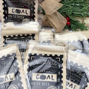 CHRISTMAS SANTA COAL Gift Bag, Lump of Coal, Naughty List, Stocking ...
