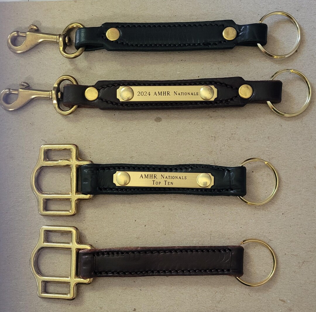 Personalized Leather Fobs With Brass Tag - Etsy