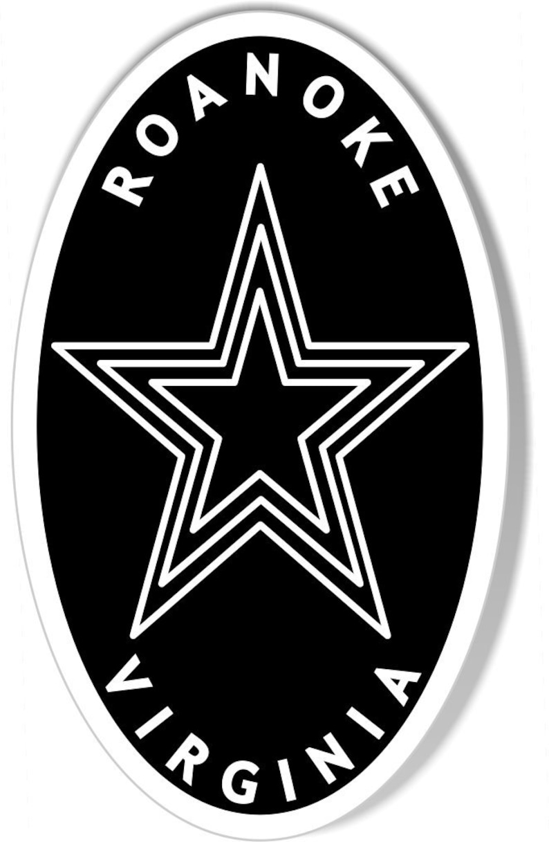 The Roanoke Star Oval Bumper Sticker - Etsy