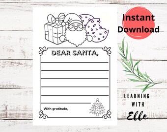 Letter to Santa Coloring Page, Santa Letter, Letter to Santa, Kids ...