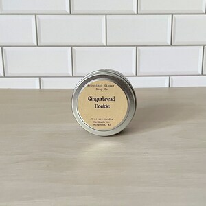 Gingerbread Cookie 4oz Soy Candle Tin: Christmas Scent - Etsy