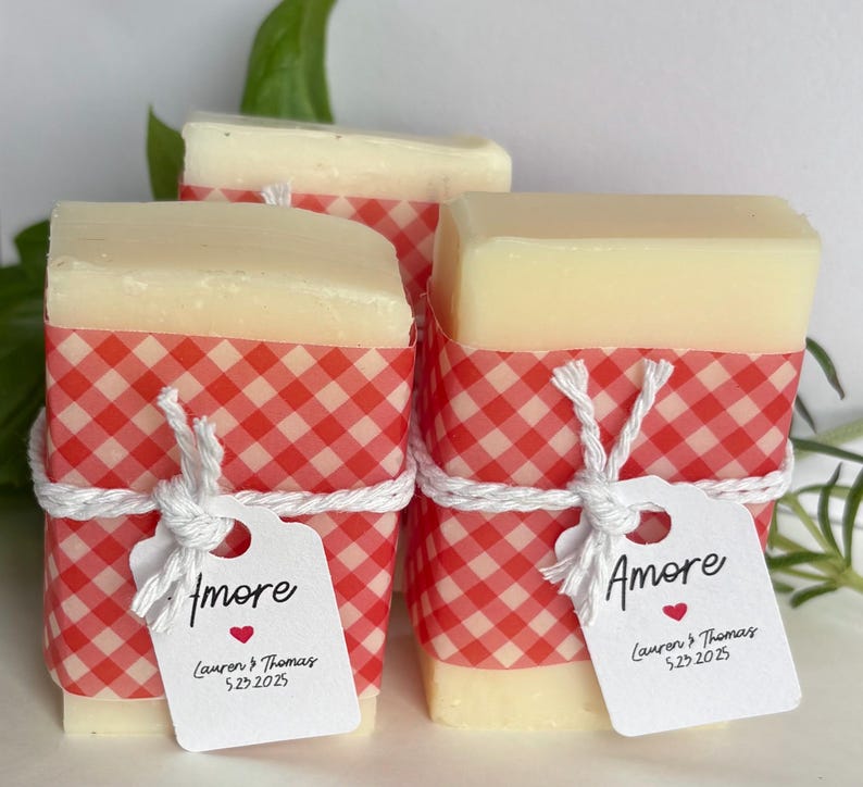 Amore Soap Favors: Italian Bridal Shower, Red Checkered Label - Etsy