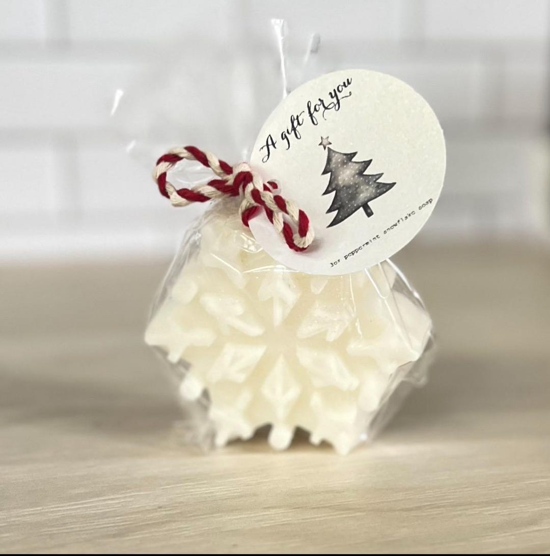 Holiday Soap, Small Christmas Gifts, Stocking Stuffers, Snowflake Soap ...