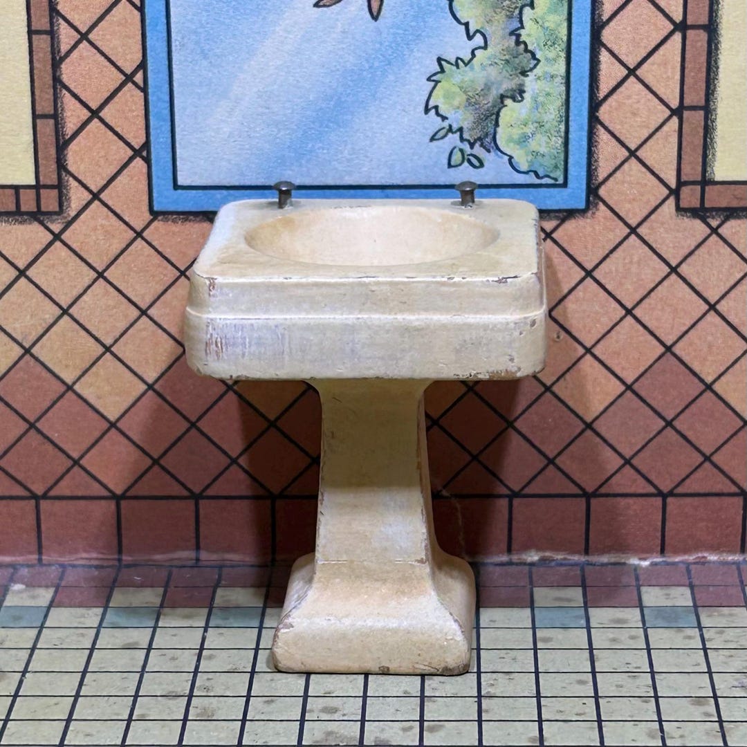STROMBECKER 1930's Bathroom Sink, Vintage Dollhouse Furniture, Aged ...