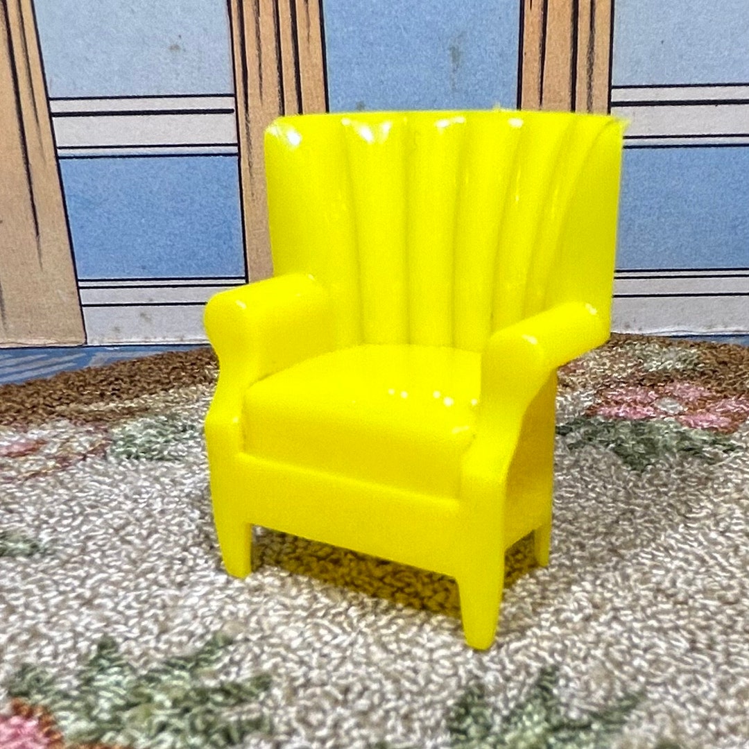 MARX - Bright Yellow Barrel Back CHAIR - Hard Fragile Plastic - 1950's ...