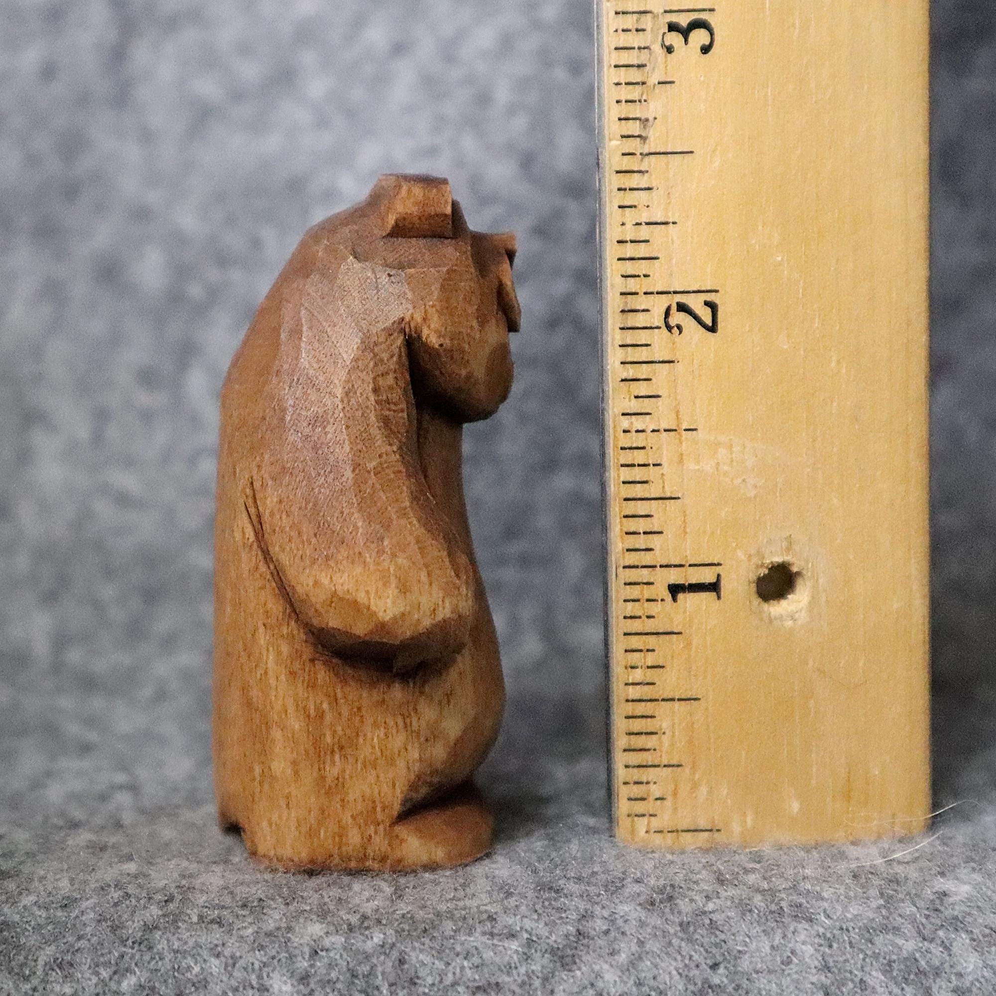 Original, Artist Carved Wood Bears, Miniature Sculptures Designed, Hand ...