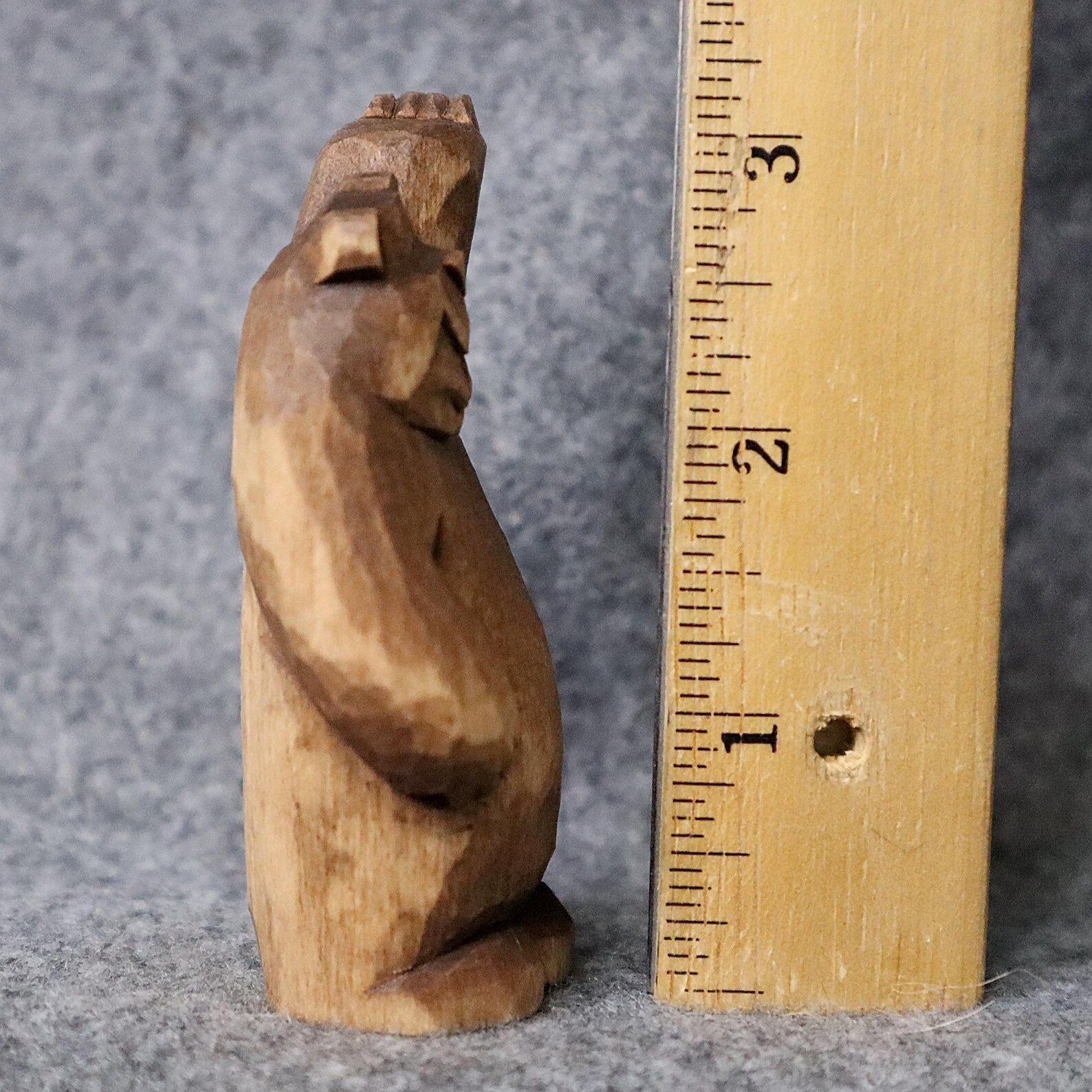 Original, Artist Carved Wood Bears, Miniature Sculptures Designed, Hand ...