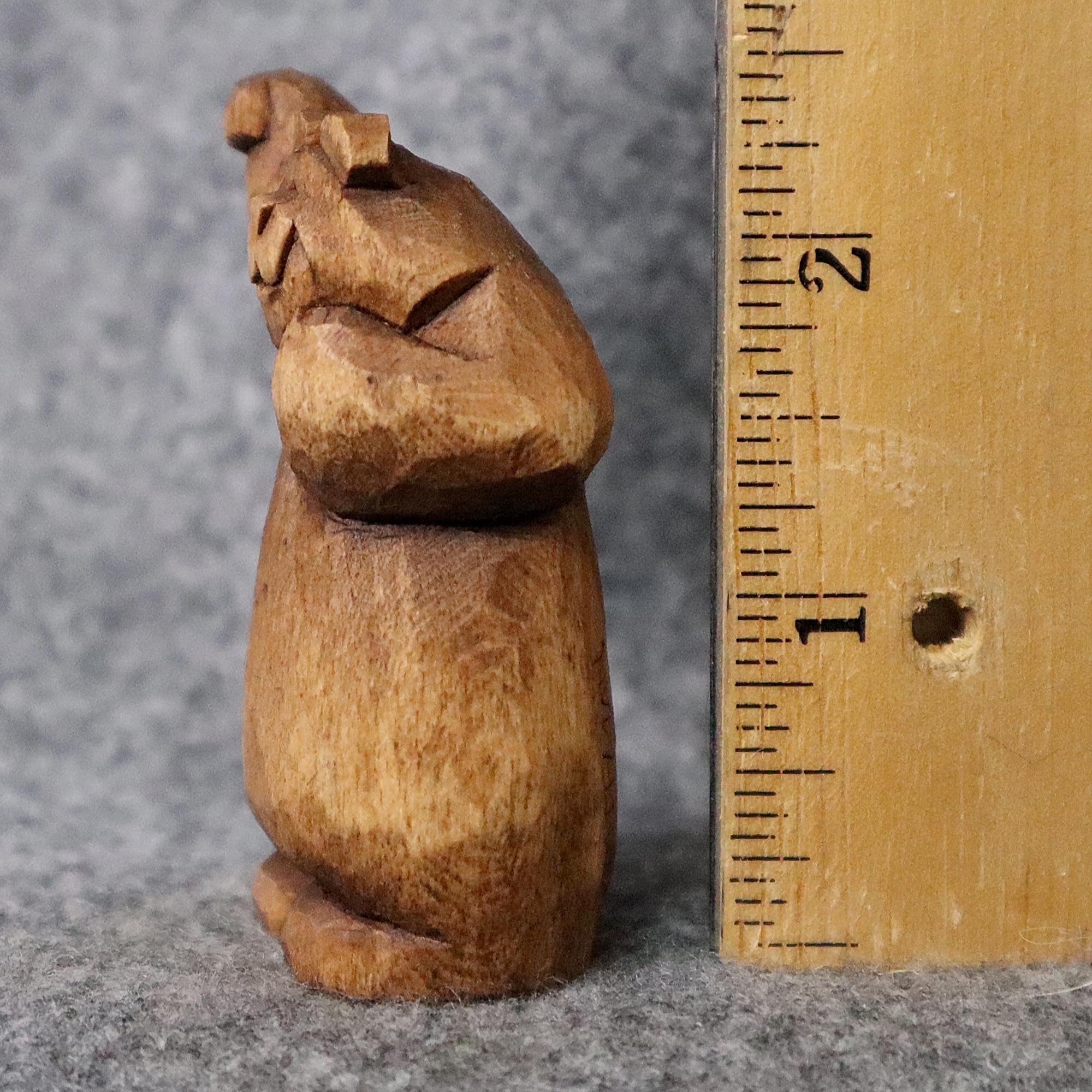 Original, Artist Carved Wood Bears, Miniature Sculptures Designed, Hand ...