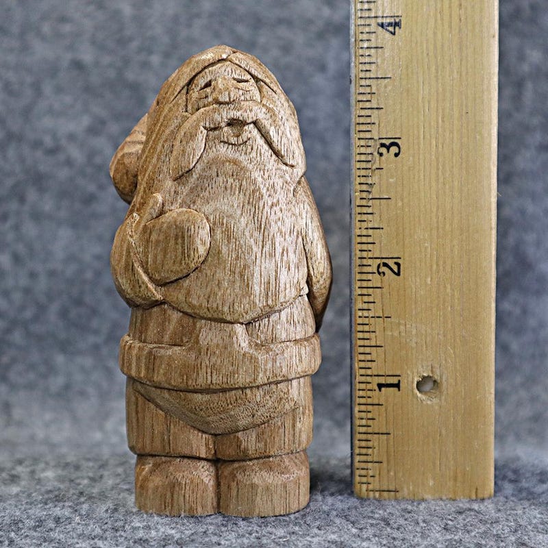 Wood Carved Santa Signed - Etsy