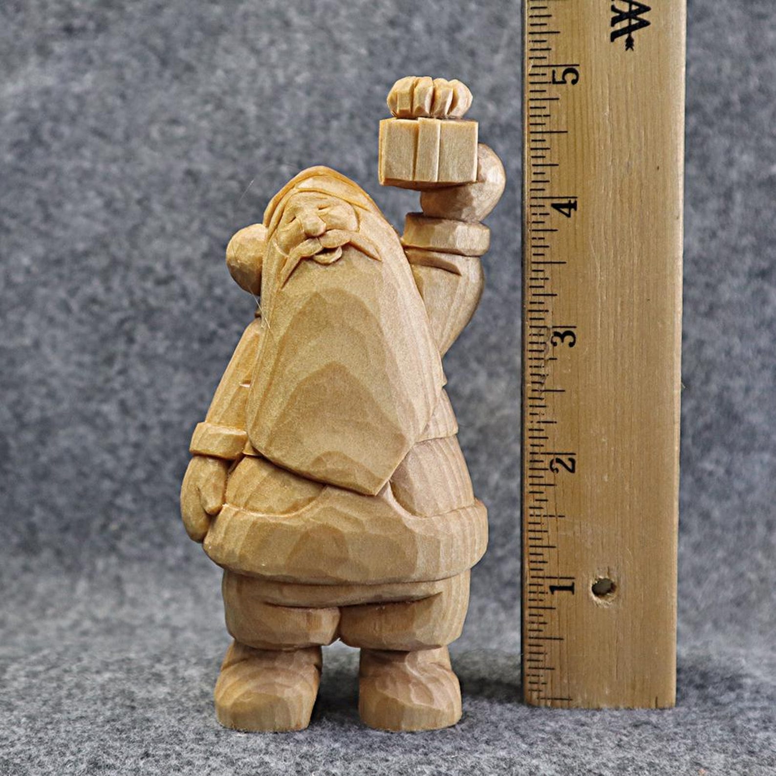 Hand Carved Wood Santa, Original Design, Made in the USA, Carved by ...