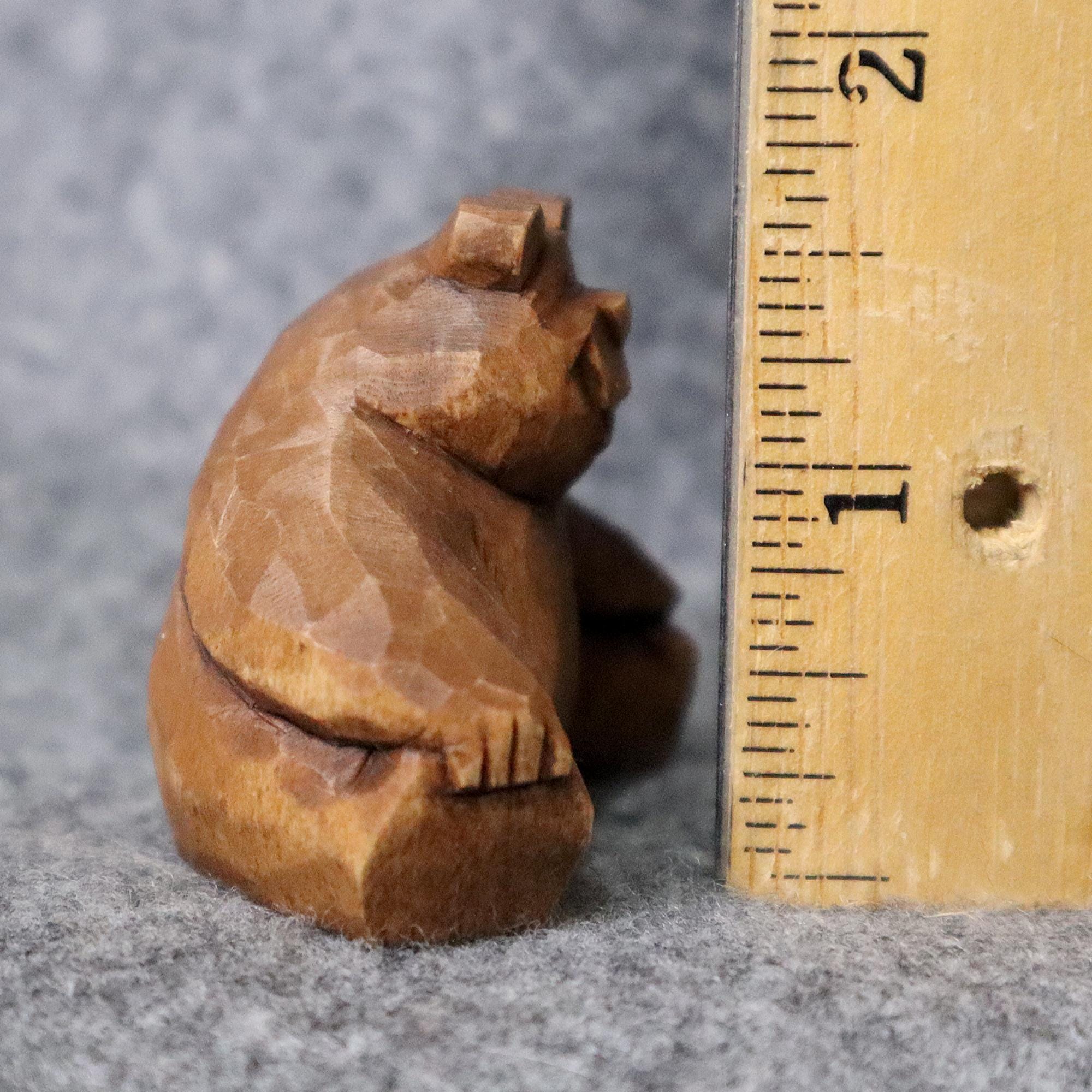 Original, Artist Carved Wood Bears, Miniature Sculptures Designed, Hand ...