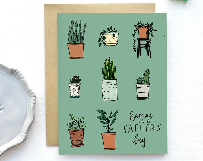 Father's Day Card - Houseplants | Happy Fathers Day Card, Gardener ...