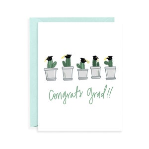 Congrats Grad Cactus With Graduation Caps Cacti in Line - Etsy