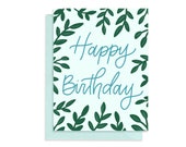 Birthday Card Happy Birthday Leaves Plants Card Foliage - Etsy