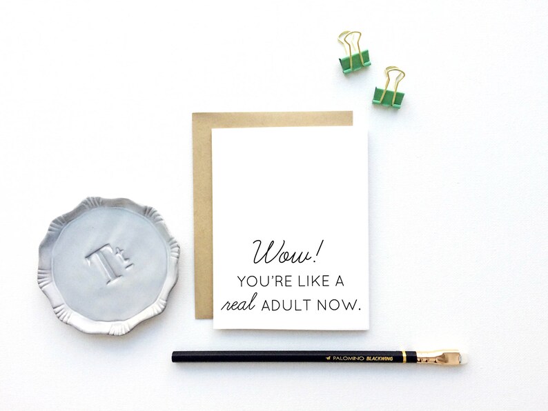 Funny Congratulations Card Wow You're Like a Real Adult - Etsy
