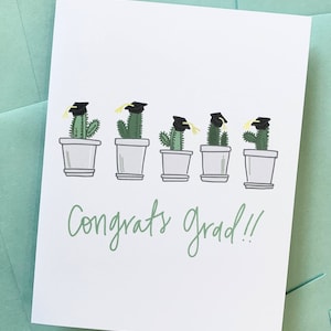 Congrats Grad Cactus With Graduation Caps Cacti in Line - Etsy