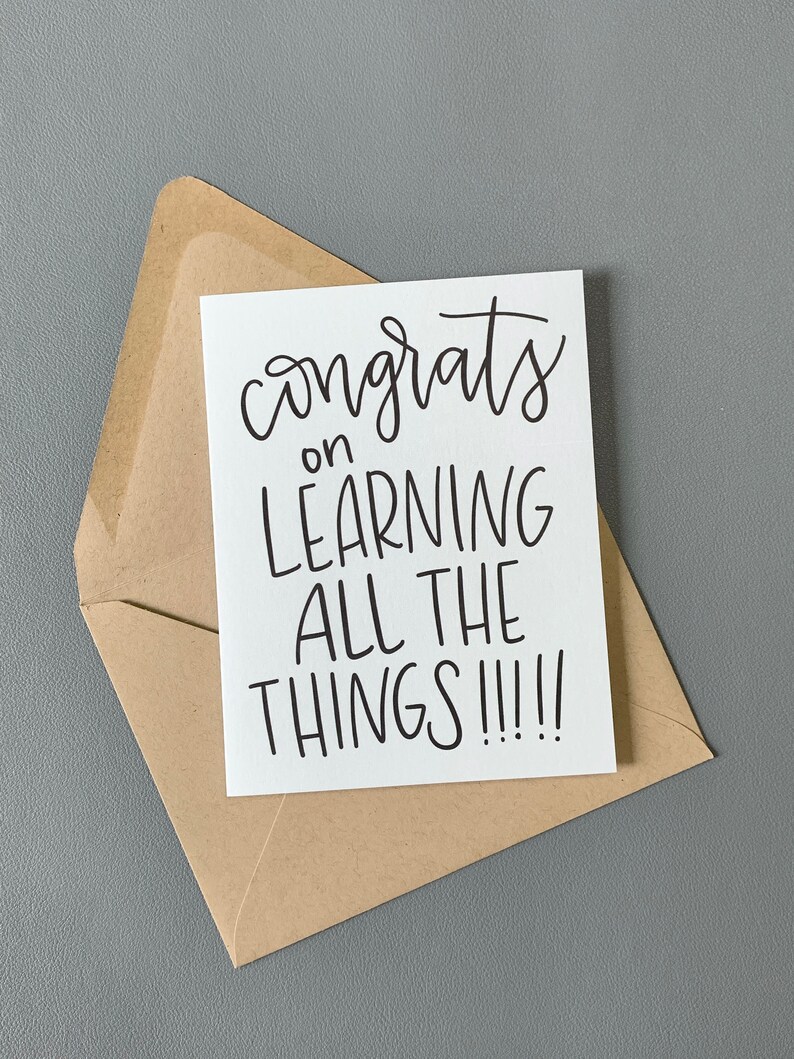 Graduation Card Congrats on Learning All the Things - Etsy