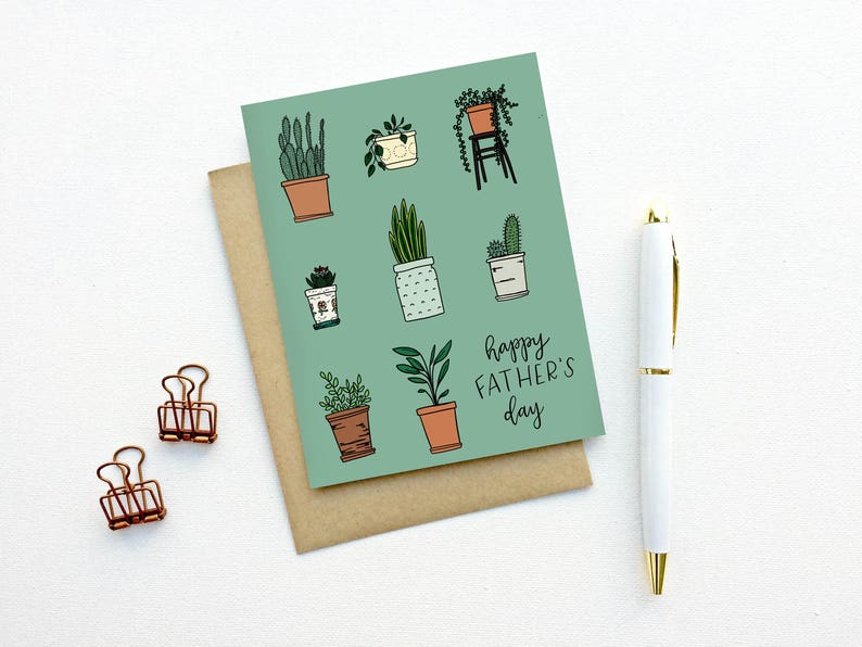 Father's Day Card Houseplants Happy Fathers Day Card | Etsy