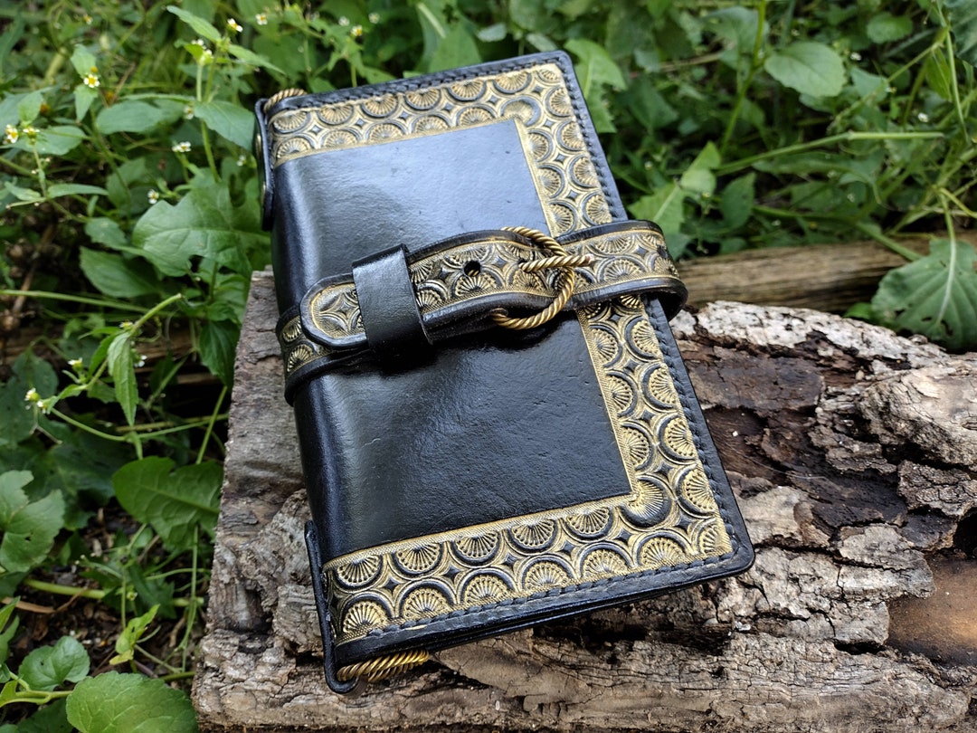 Faux Medieval Travel Bookcase. Handmade Leather Phone Pouch/case With ...