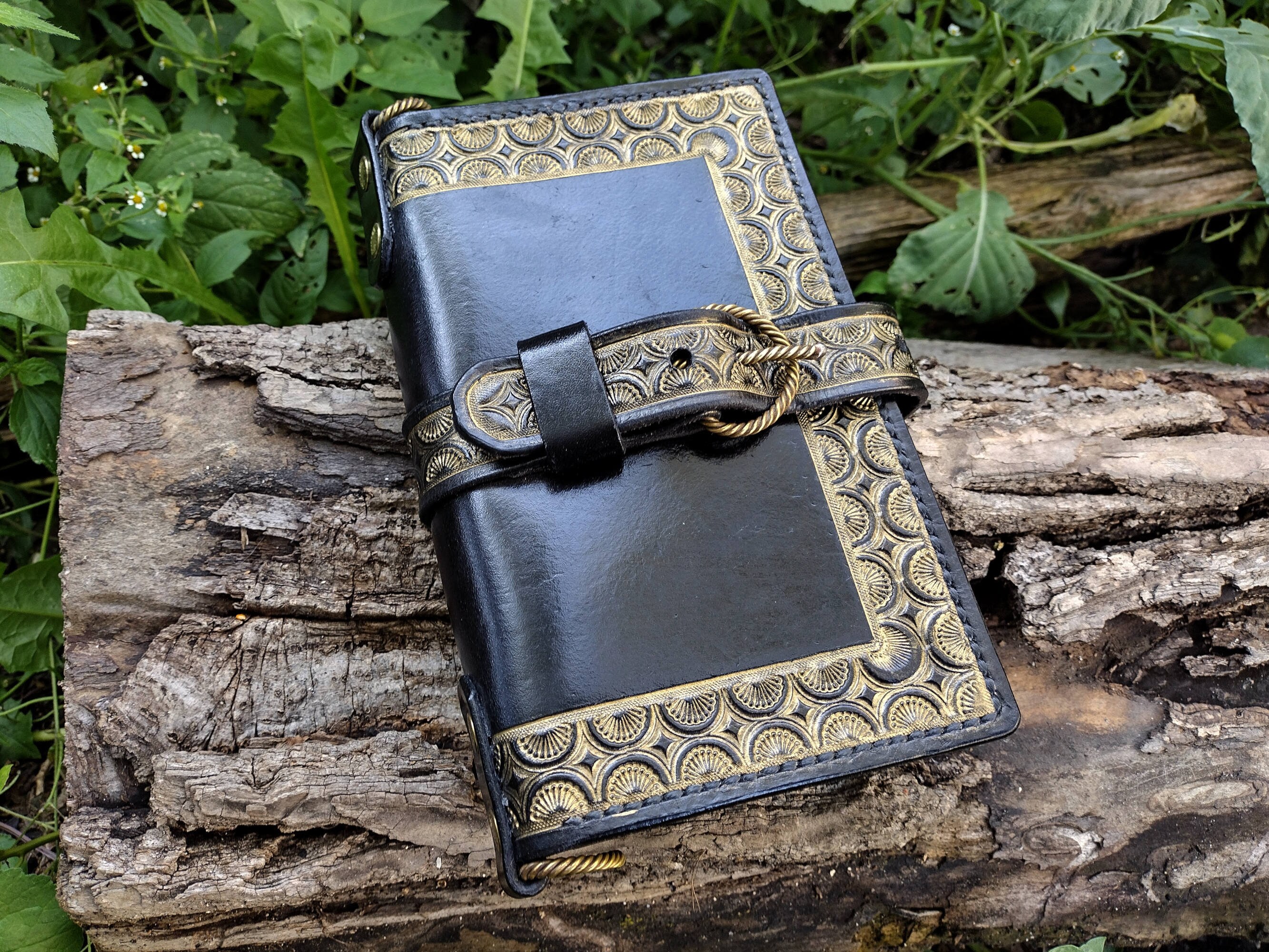 Faux Medieval Travel Bookcase. Handmade Leather Phone Pouch/case With ...