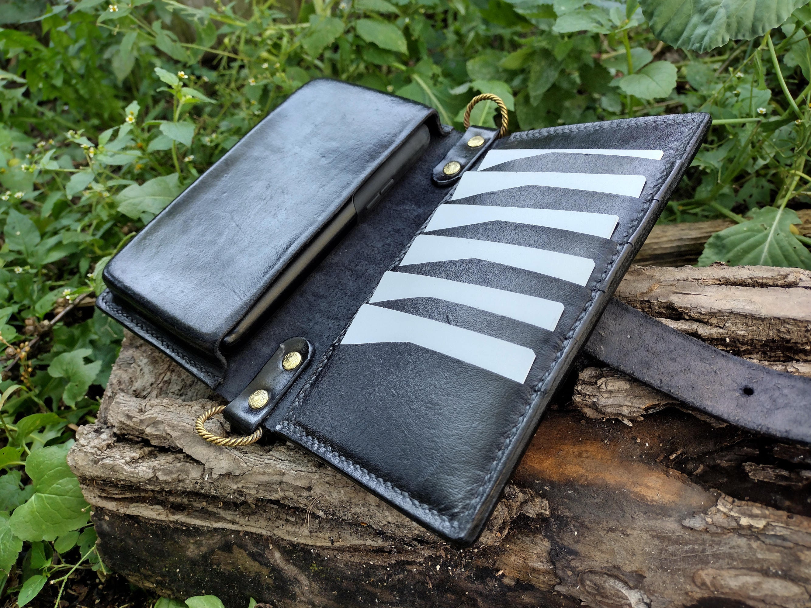 Faux Medieval Travel Bookcase. Handmade Leather Phone Pouch/case With ...