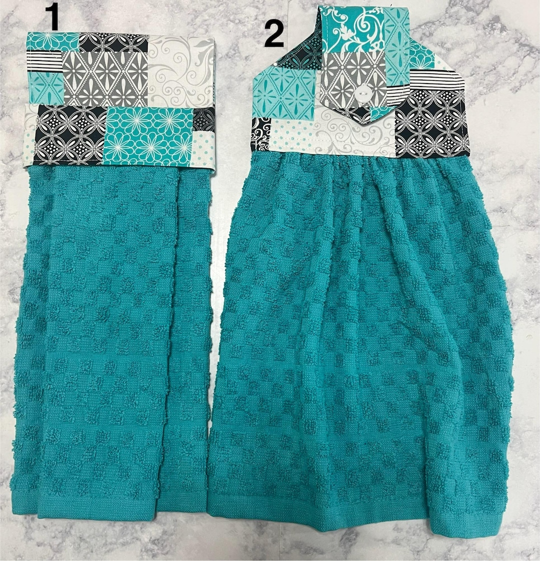 Teal Patch Work Top and Hanging Kitchen Towels, Hanging Towels ,kitchen ...
