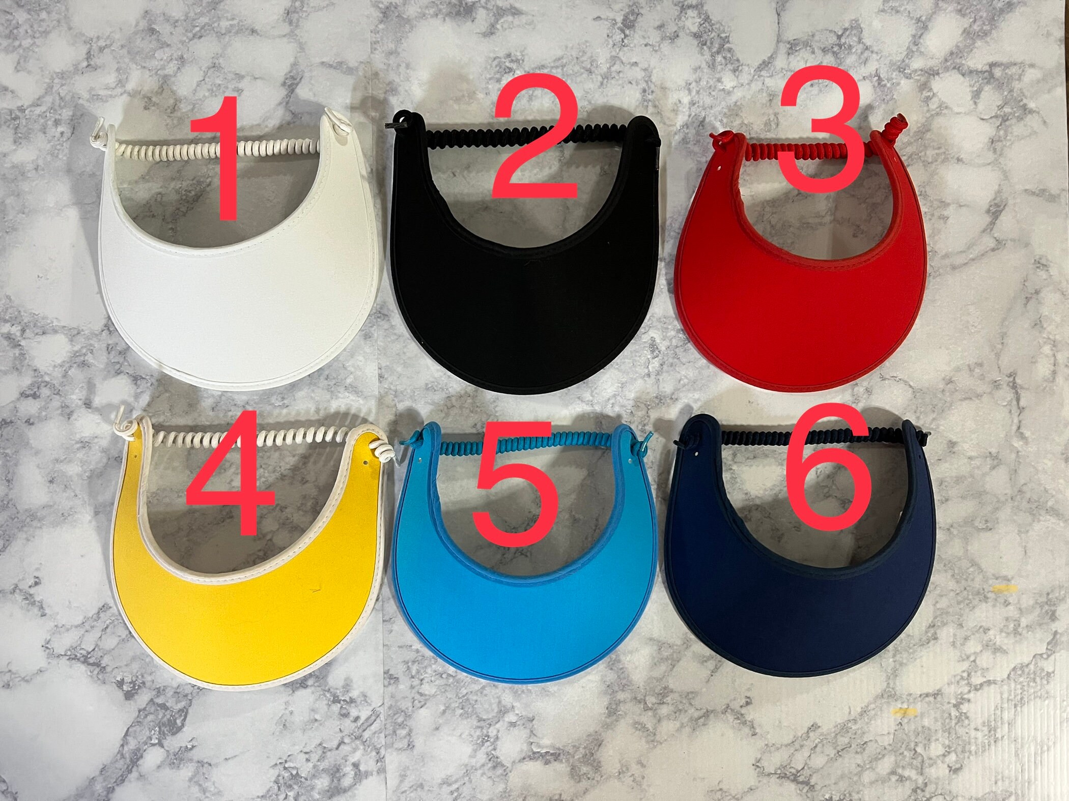 White Visor, Black Visor, Red Visor, Yellow Visor, Navy Visor, Blue ...