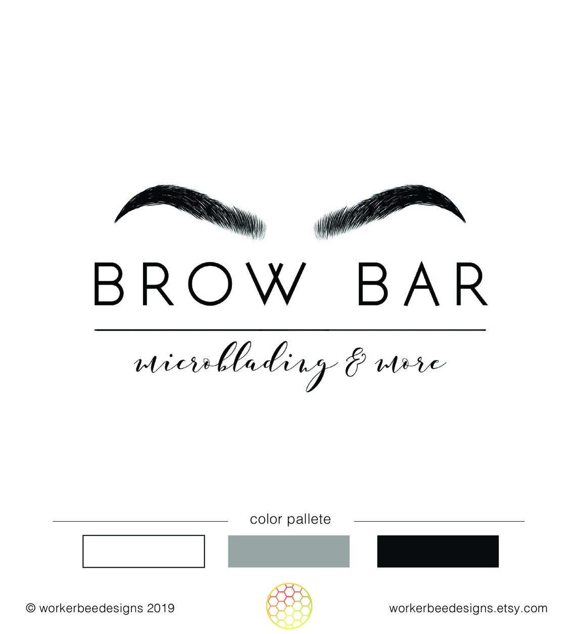 EYEBROW LOGO DESIGN - Microbading Logo - Premade Logo Design - Eyebrow ...