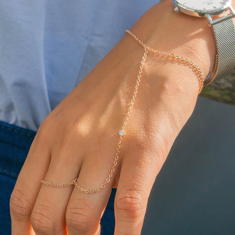 Hand Chain Rose Gold - Etsy