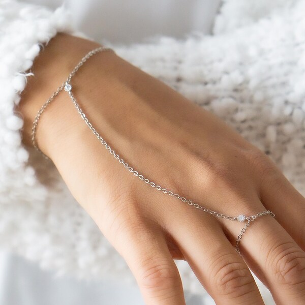 Silver Hand Chain - Etsy