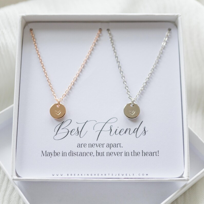 Best Friend Necklaces for 2 Gift Box Jewelry for Besties | Etsy