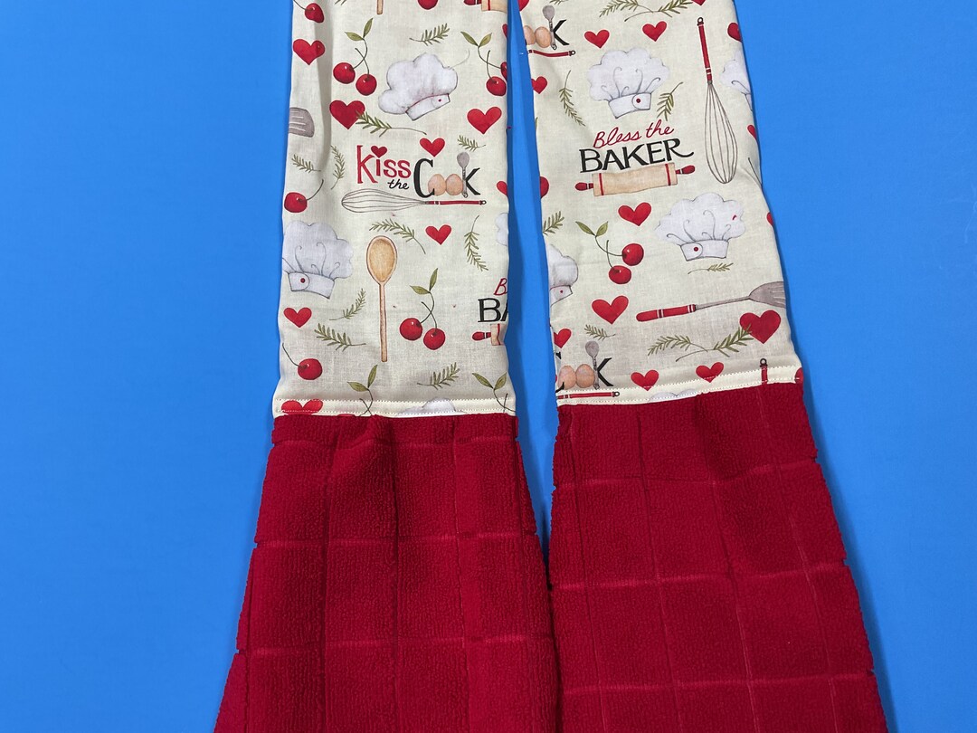 Kiss the Cook, Bless the Baker, Kitchen Boa, Kitchen Towel, Kitchen ...