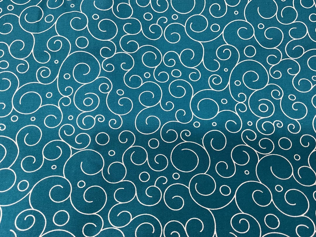 Teal Cotton, Fabric by the Yard, Cotton Fabric, Quilting Fabric ...